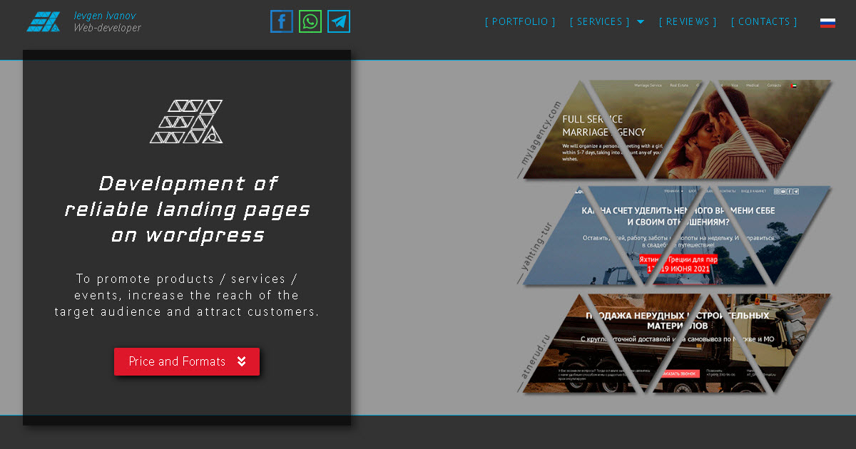 Landing Page on WordPress | Ievgen Ivanov WP web-developer